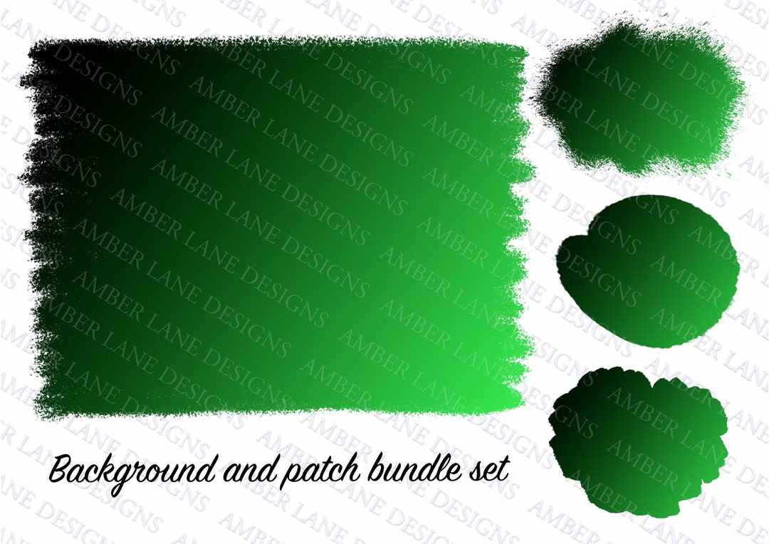 Dark Green Ombre Frame and T-shirt Patches Bundle Halloween and St ...