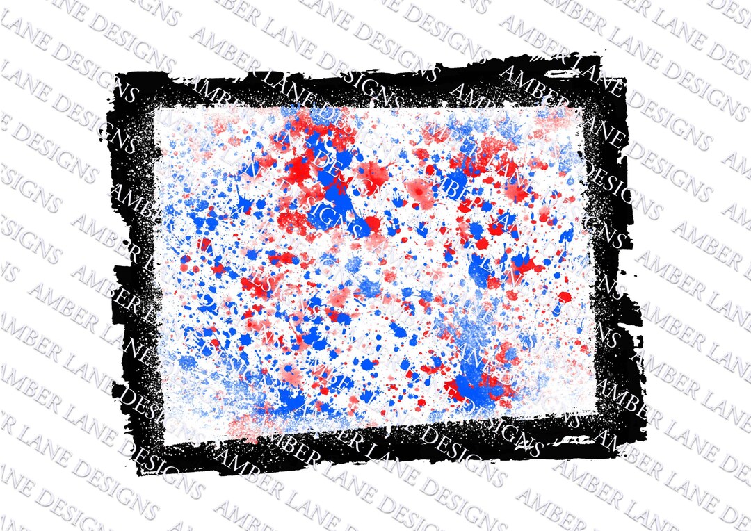 USA 4th July Paint Splat Frame white Bleach affect png, Distressed ...