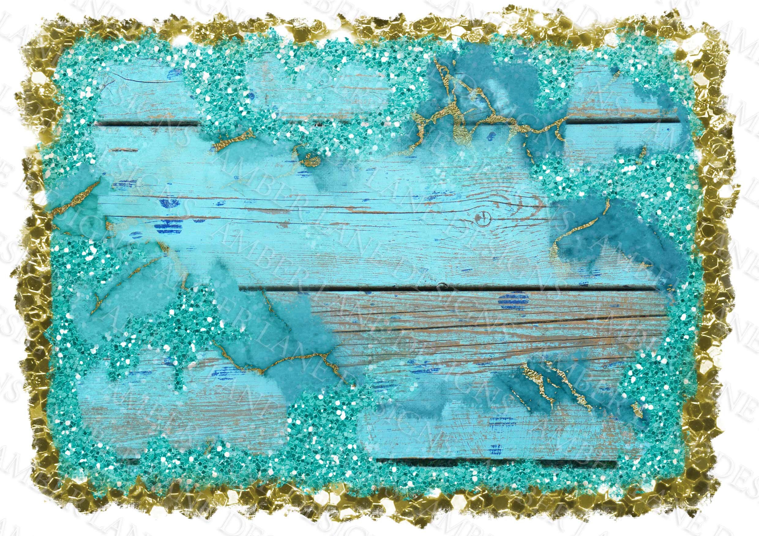 Turquoise And Gold Sparkle Background