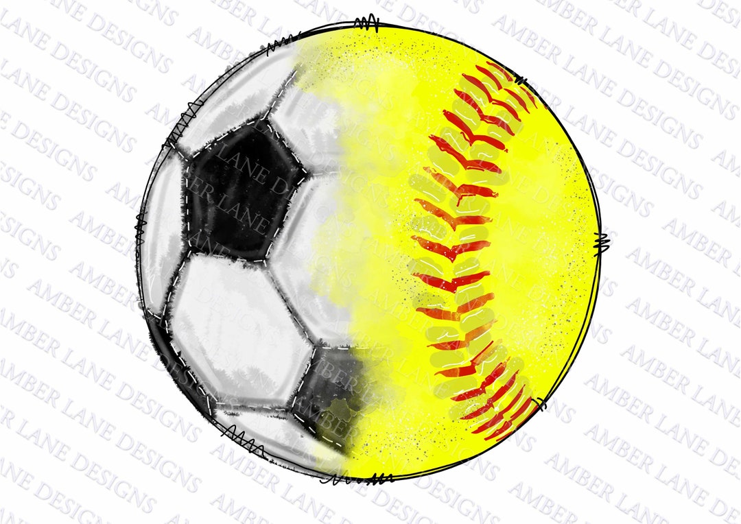 Half Softball Half Soccer Ball Png File - Etsy