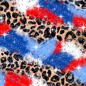 USA Fourth of July Leopard Paper Hand Drawn Not Seamless - Etsy