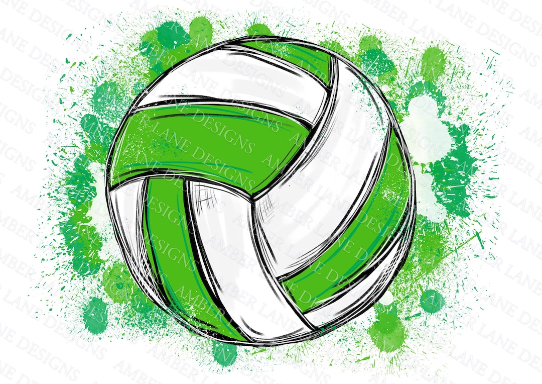 Green Team Colors Volleyball Watercolor Sublimation, 2 PNG Designs - Etsy