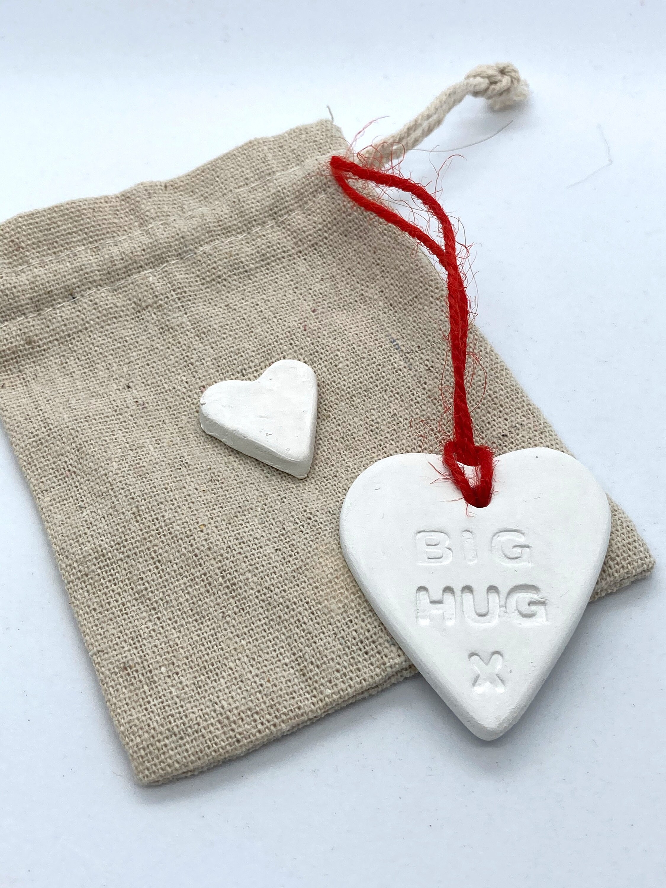 Small Clay Heart Hug Token Hug in a Bag Gift For a Loved - Etsy.de