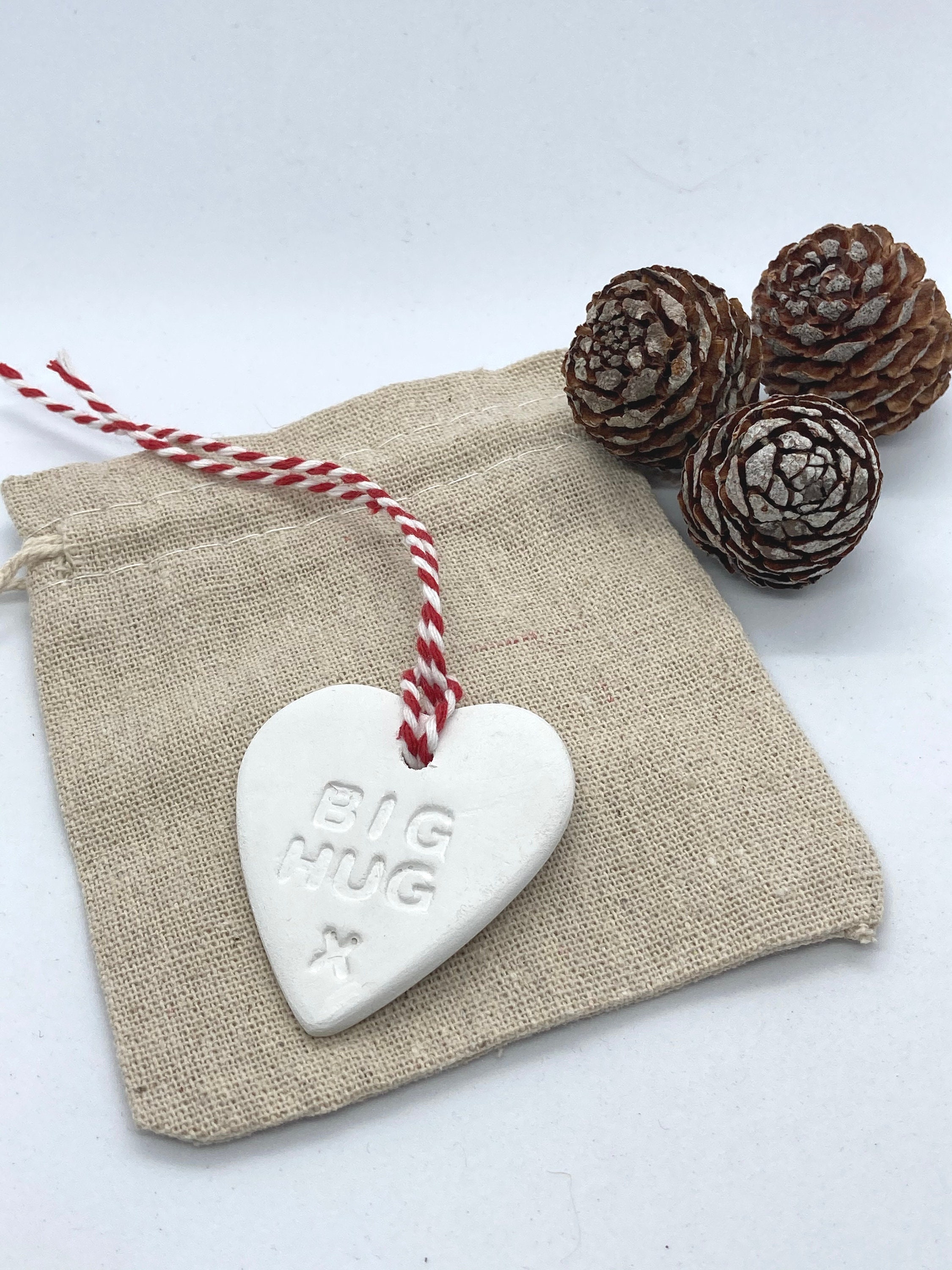 Small Clay Heart Hug Token, Hug in a Bag, Gift for a Loved One, Heart ...