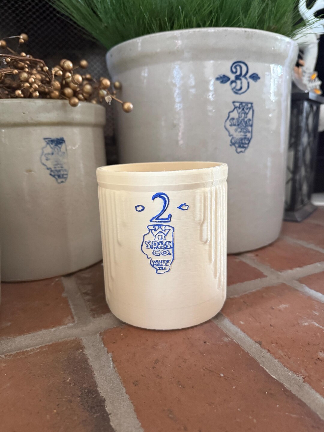 3D Printed White Hall SP&S Co Column Crock - Etsy