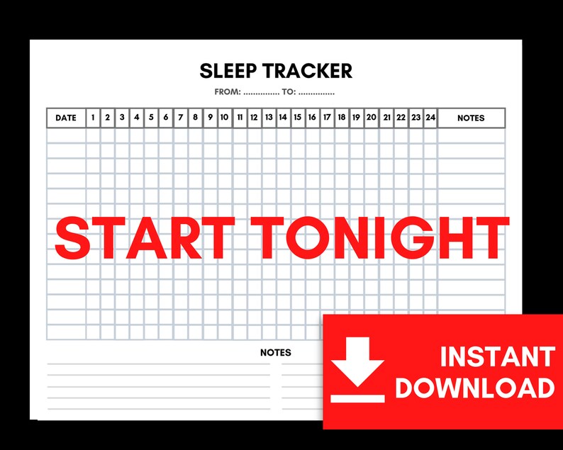 Sleep Diary Printable for Mental Health, Chronic Illness & Insomnia ...