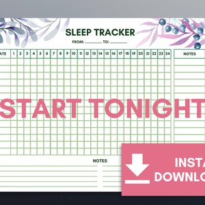 Sleep Diary Printable for Mental Health, Chronic Illness & Insomnia ...