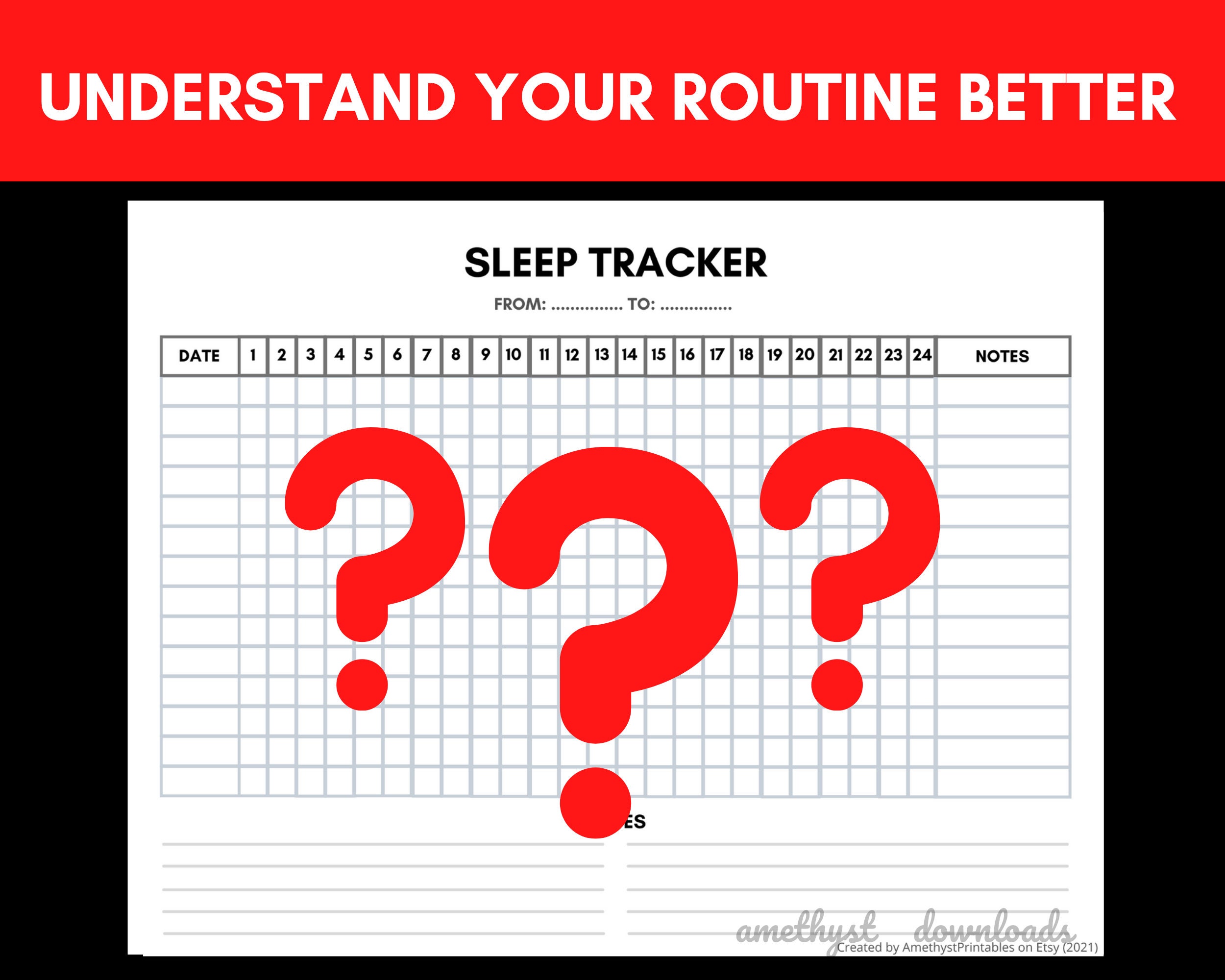 Sleep Diary Printable for Mental Health, Chronic Illness & Insomnia ...