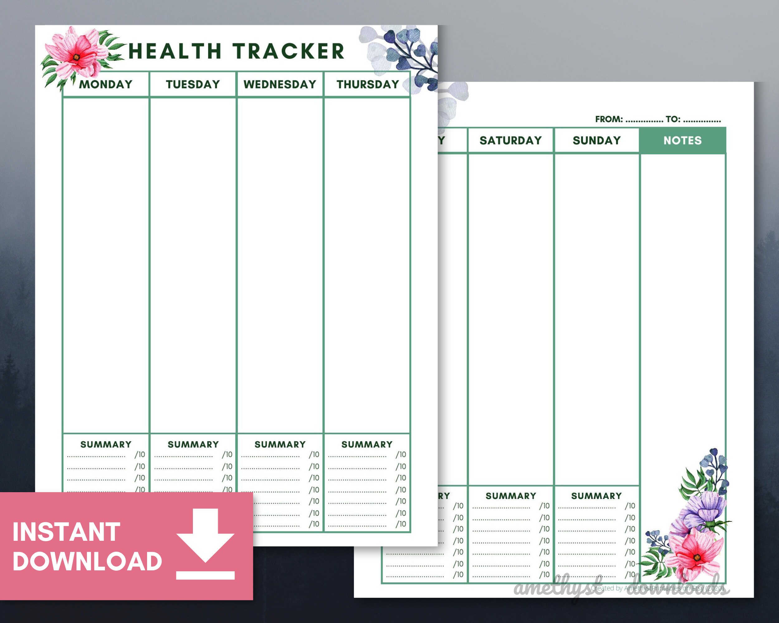 Health Tracker Printable for Chronic Illness, Disability & Spoonie ...