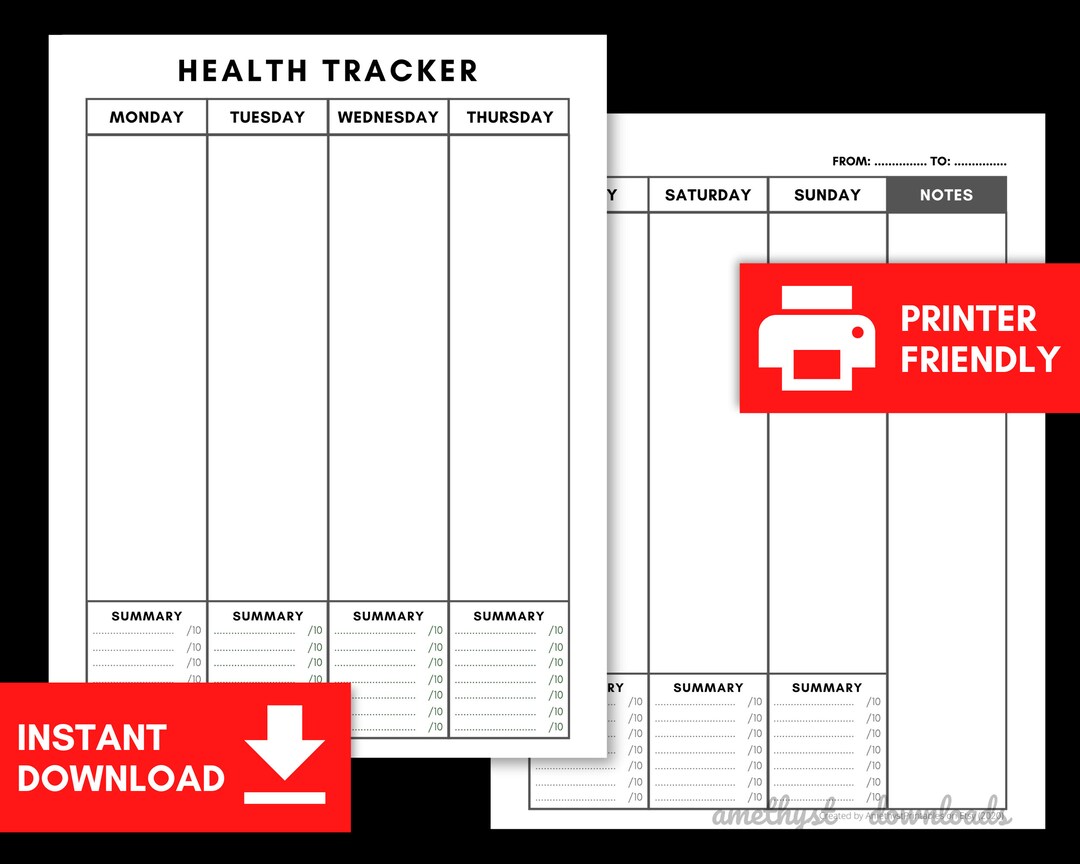 Health Tracker Printable for Chronic Illness, Disability & Spoonie ...