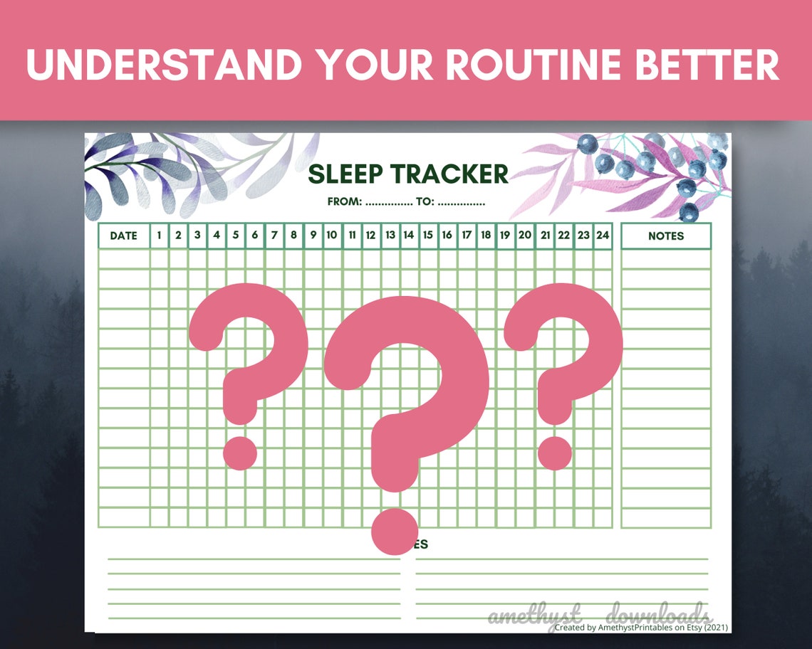Sleep Diary Printable for Mental Health, Chronic Illness & Insomnia ...