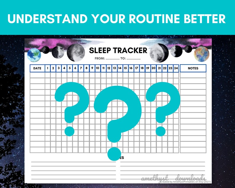 Sleep Diary Printable for Mental Health, Chronic Illness & Insomnia ...