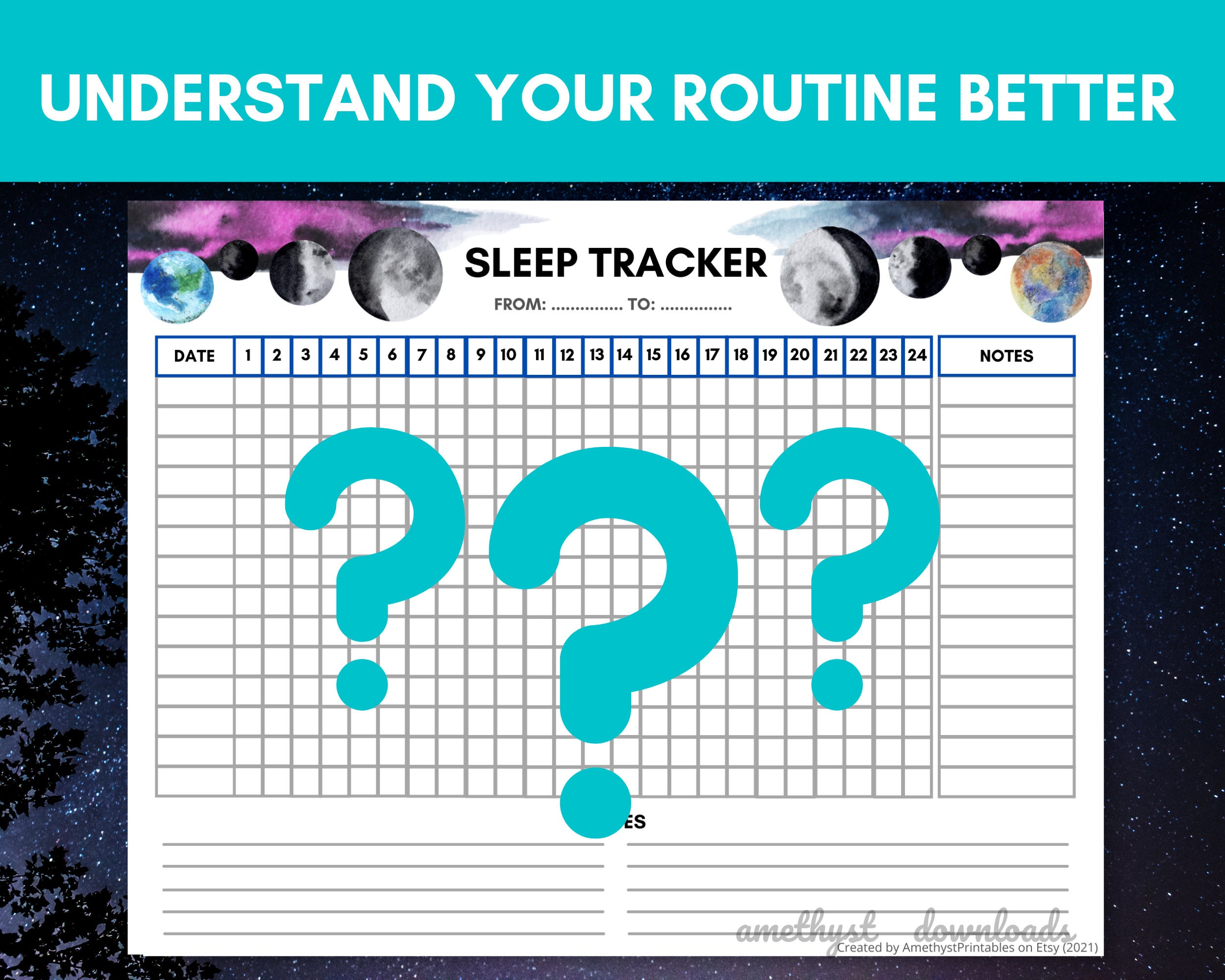 Sleep Diary Printable for Mental Health, Chronic Illness & Insomnia ...