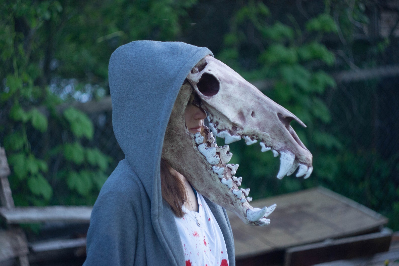 Wendigo skull mask with jaw Realist horse skull with wolf | Etsy