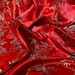 Satin Red Brocade Fabric With Chinese Floral Print 47” Wide Price 1 ...