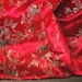 Satin Red Brocade Fabric With Chinese Floral Print 47” Wide Price 1 ...