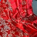 Satin Red Brocade Fabric With Chinese Floral Print 47” Wide Price 1 ...