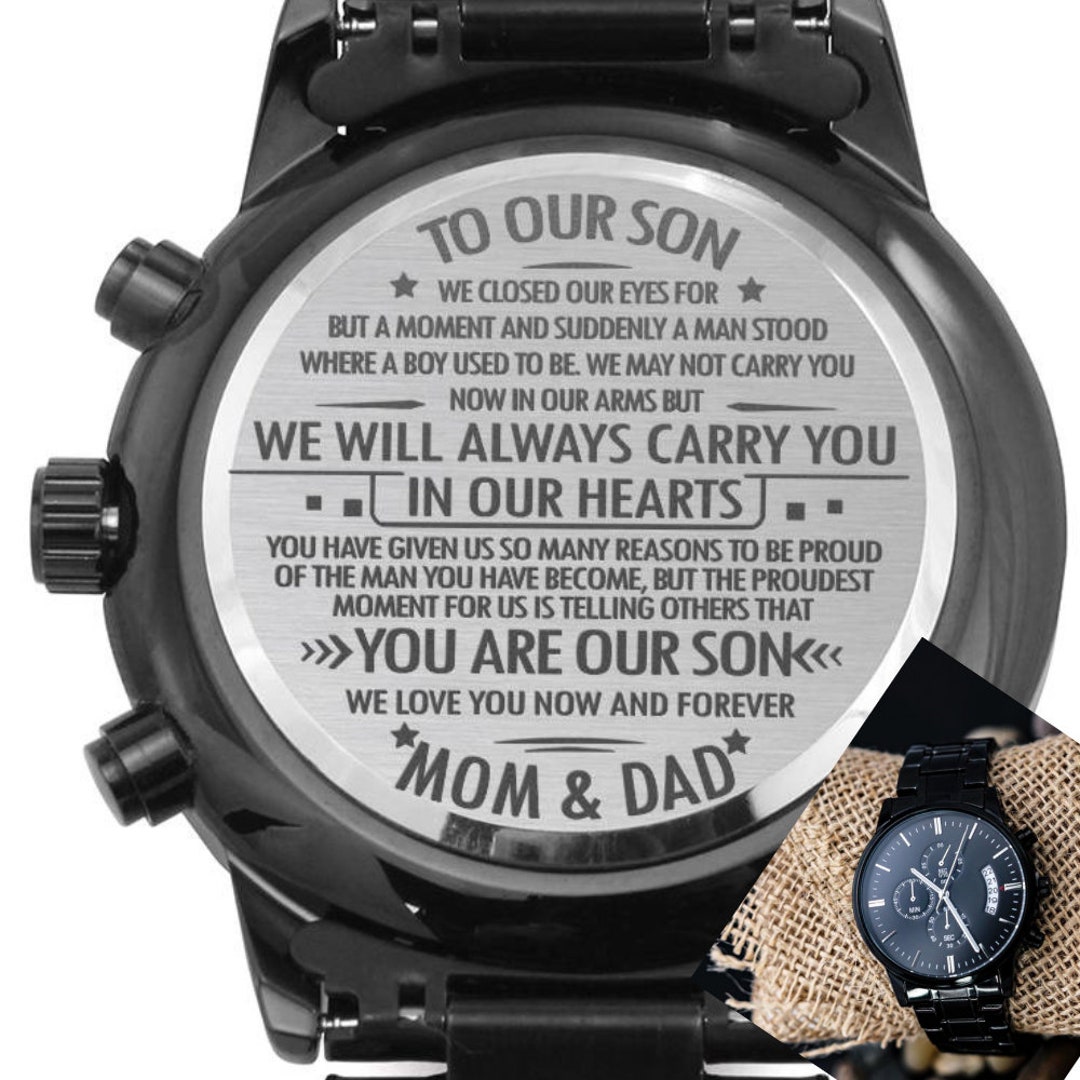Son Gift From Mom and Dad, Engraved Watch, Christmas Gift, Graduation ...
