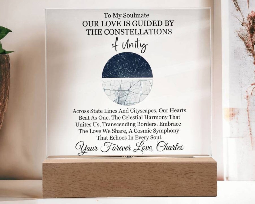 Personalized Soulmate Custom Acrylic Plaque Gift for Her Anniversary ...