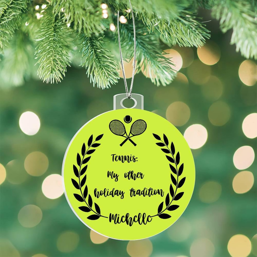 Personalized Tennis Ornament, Custom Name Tennis Ornament, Tennis ...