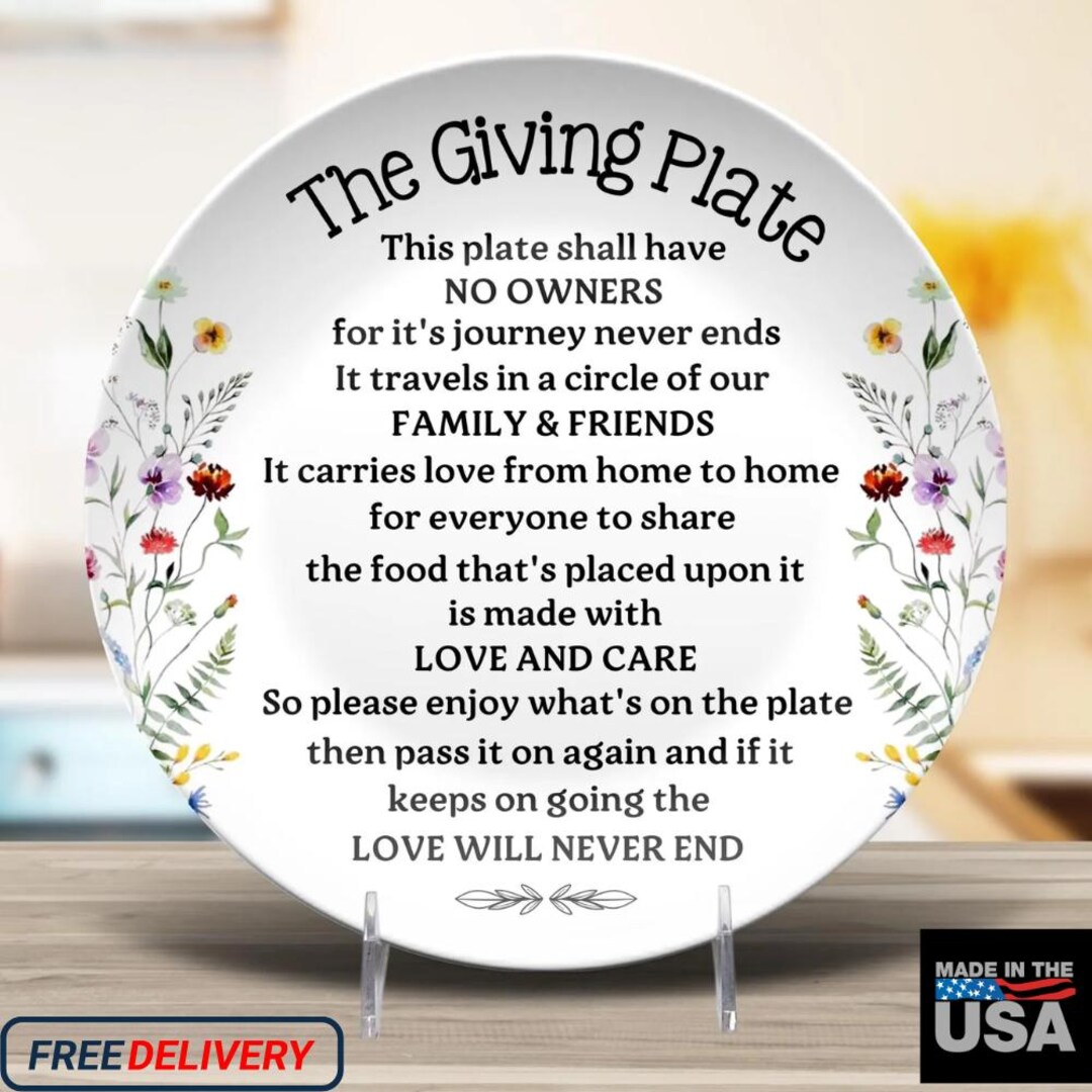 The Giving Plate Kitchen Decor Gift, Kitchen Display Plate ...
