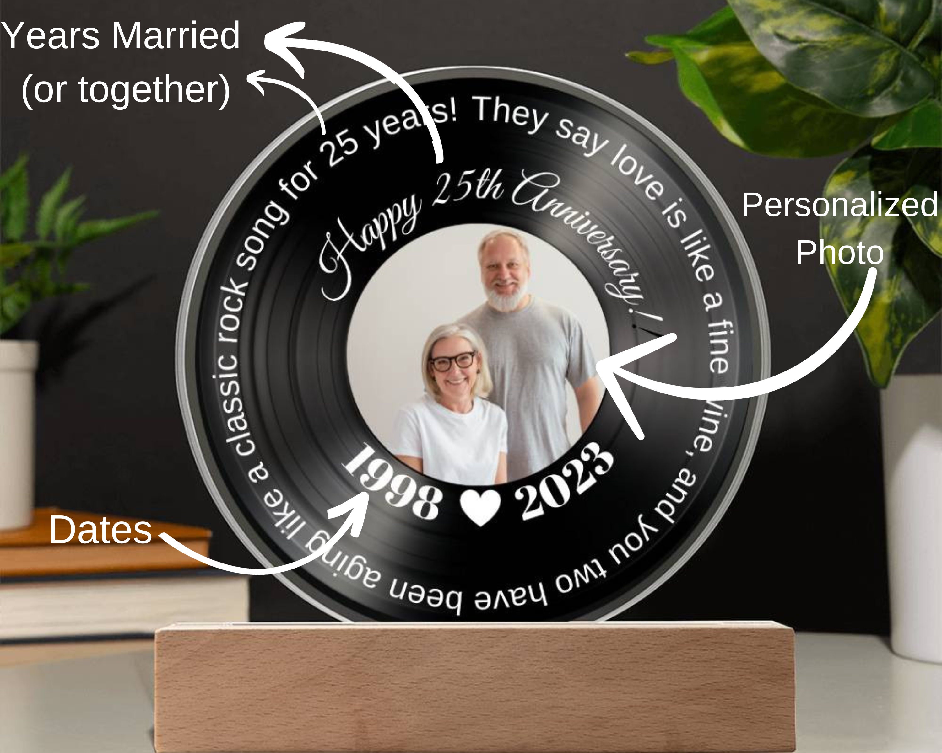Personalized 25 Year Anniversary Gifts, 25th Wedding Anniversary Gift ...