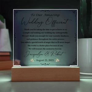 Wedding Officiant Gift, Custom Wedding Officiant Gift, Custom Acrylic ...