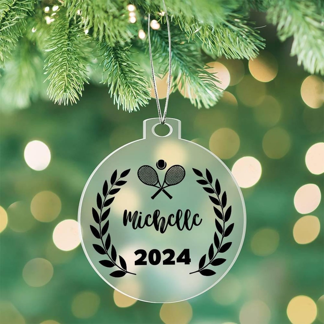 Tennis Ornament, Custom Name Tennis Ornament, Personalized Tennis ...