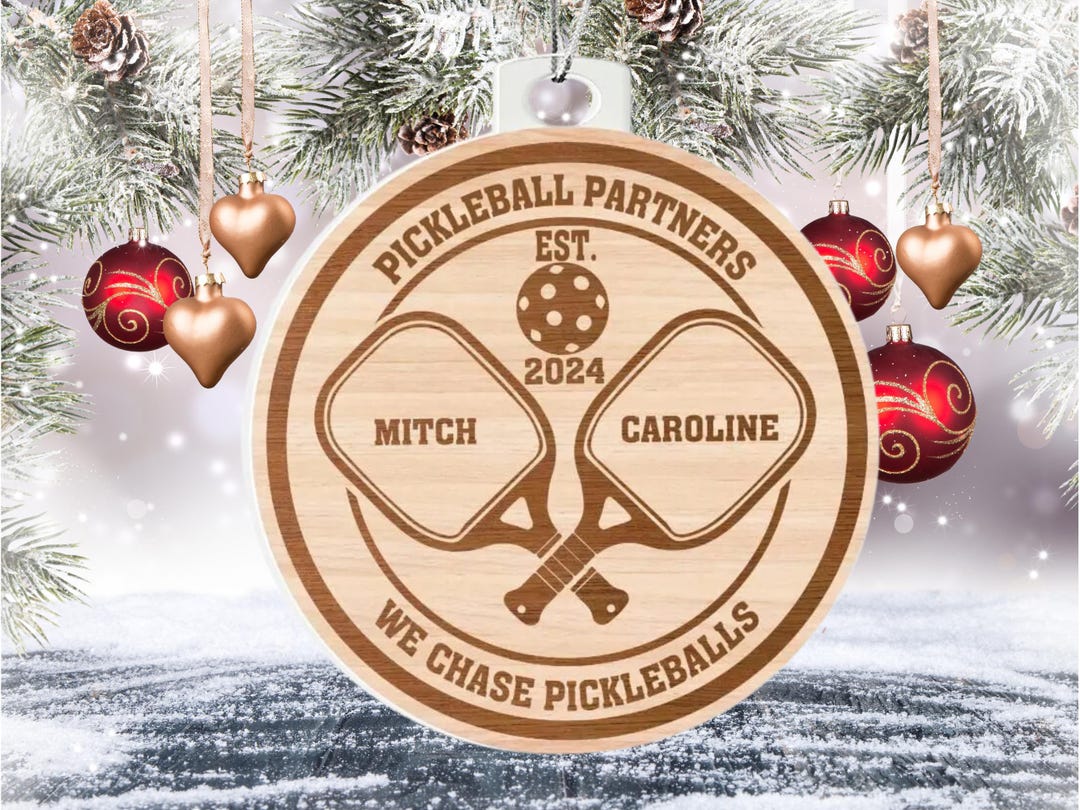 Pickleball Tree Ornament, Custom Names Pickleball Ornament ...