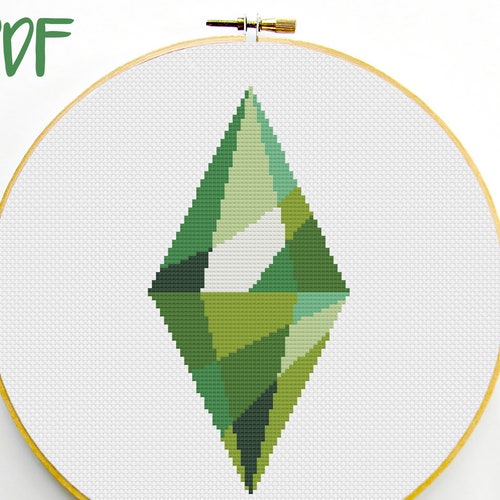Plumbob Cross Stitch Pattern the Sims 4 Embroidery Design - Etsy