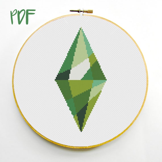 Plumbob Cross Stitch Pattern the Sims 4 Embroidery Design | Etsy Australia
