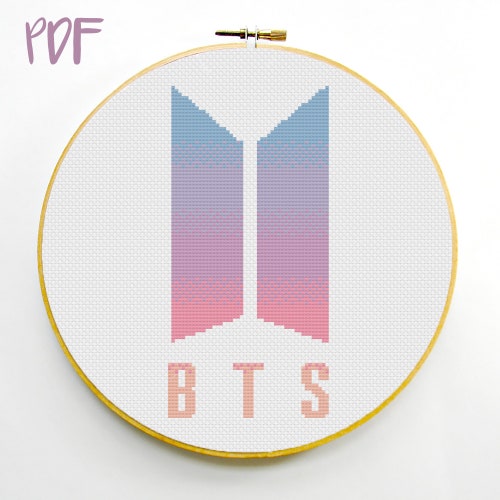 BTS Cross Stitch Pattern K-pop Embroidery Design Cute PDF - Etsy
