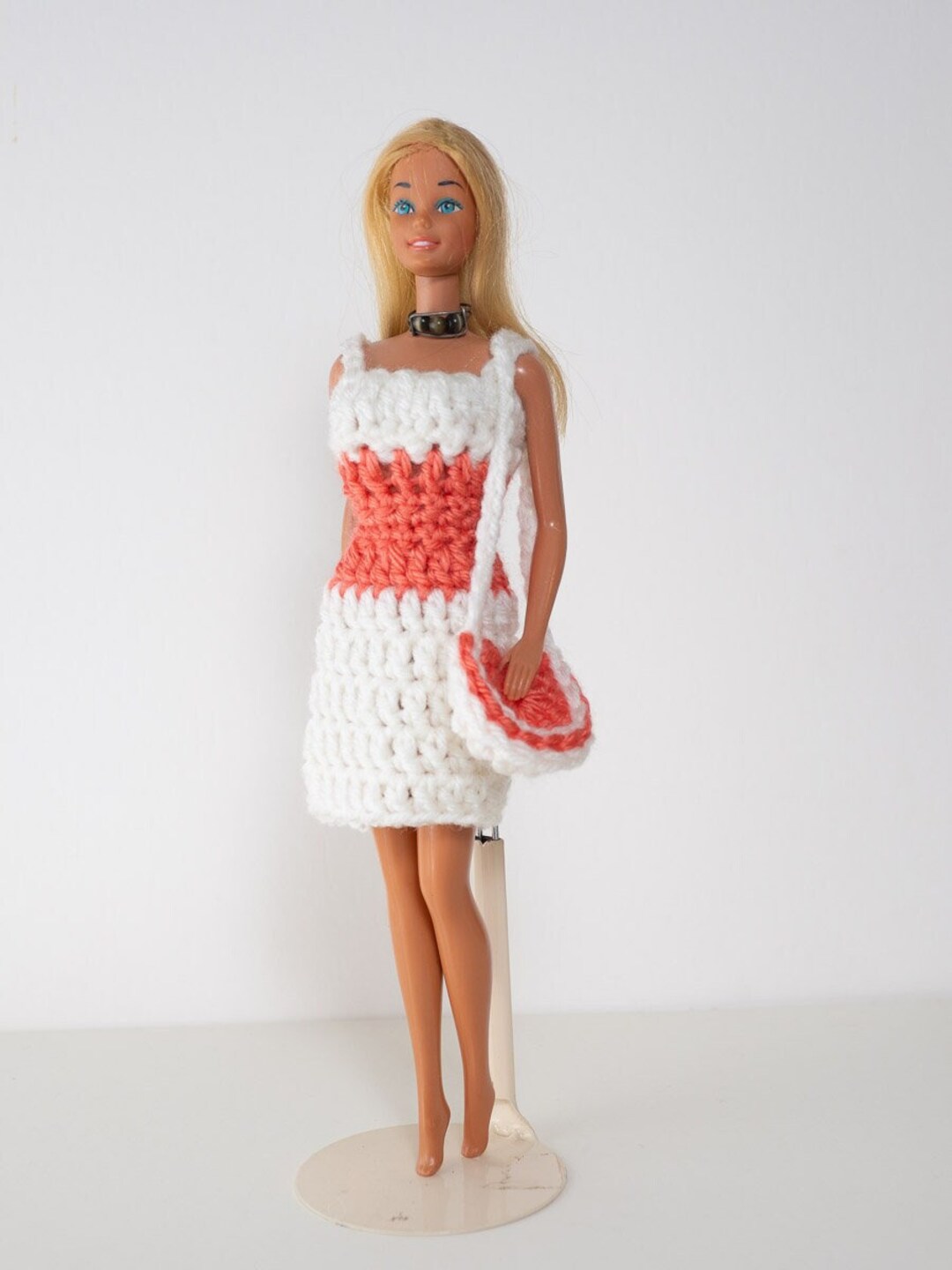 Square Neck Crochet Barbie Mini Dress - Etsy