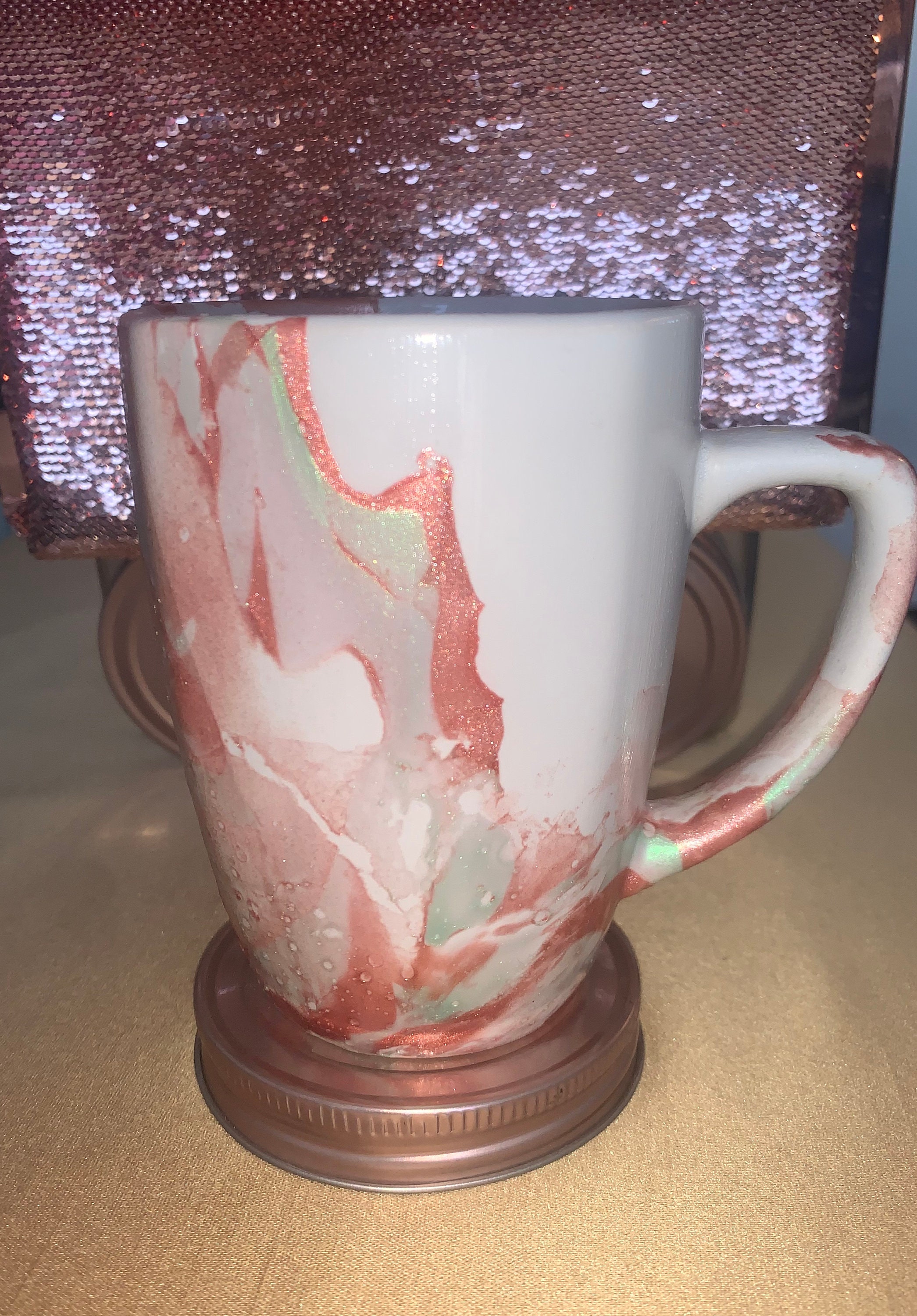 Kitchen & Dining Drinkware 12 oz Bronze/Mint Mug etna.com.pe