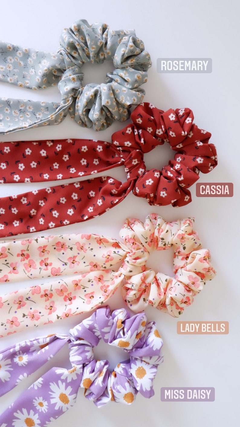 Scrunchie With Ribbon Handmade Soft Fabric Hair - Etsy