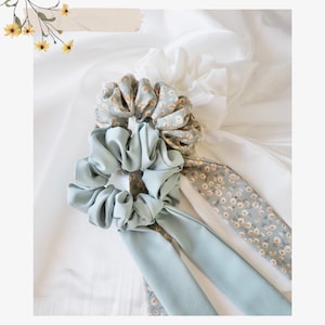 Scrunchie With Ribbon - Handmade - Soft Fabric - Hair Accessory ...
