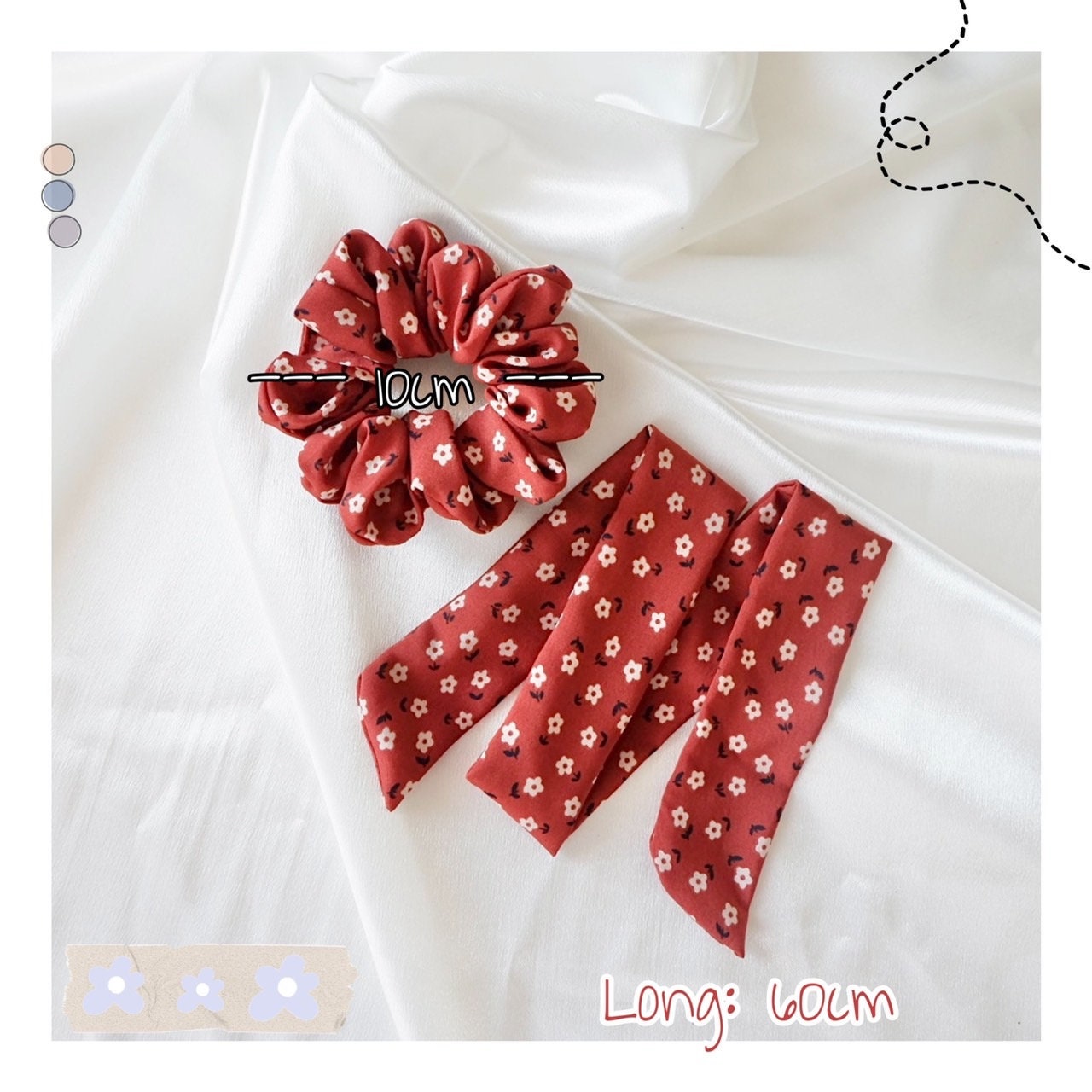 Scrunchie With Ribbon Handmade Soft Fabric Hair - Etsy