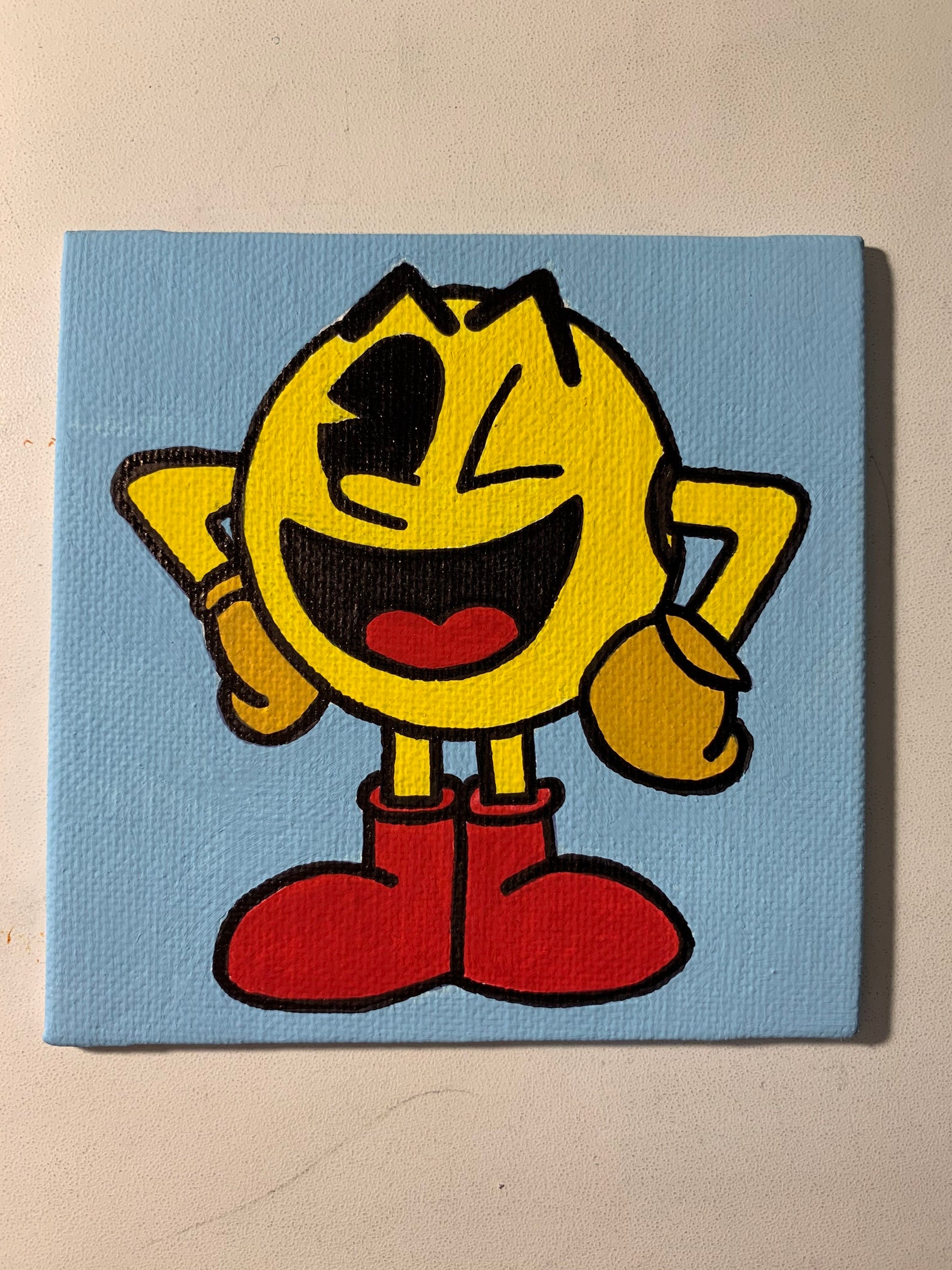 Pac-man Cartoon Painting | Etsy