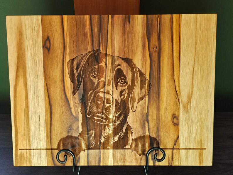 Laser Engraved Black Labrador Retriever Teak Wood Charcuterie Board or ...