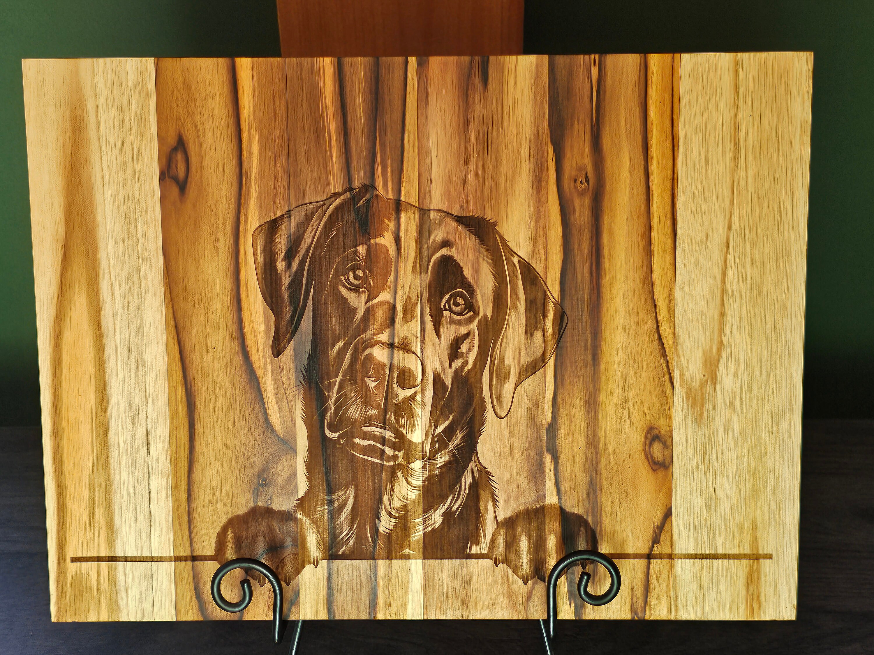 Laser Engraved Black Labrador Retriever Teak Wood Charcuterie Board or ...