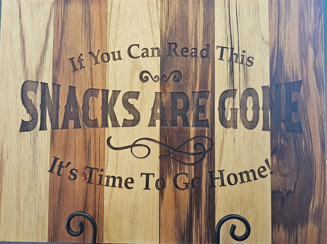 Laser Engraved Snacks Are Gone Teak Wood Charcuterie Board or Cutting ...