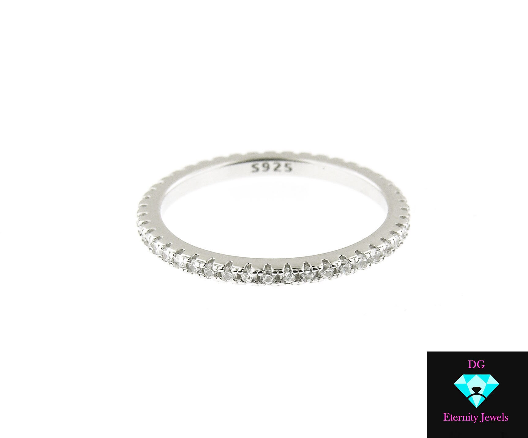 STERLING SILVER .925 Cz Brilliant Cut Eternity Wedding Band - Etsy