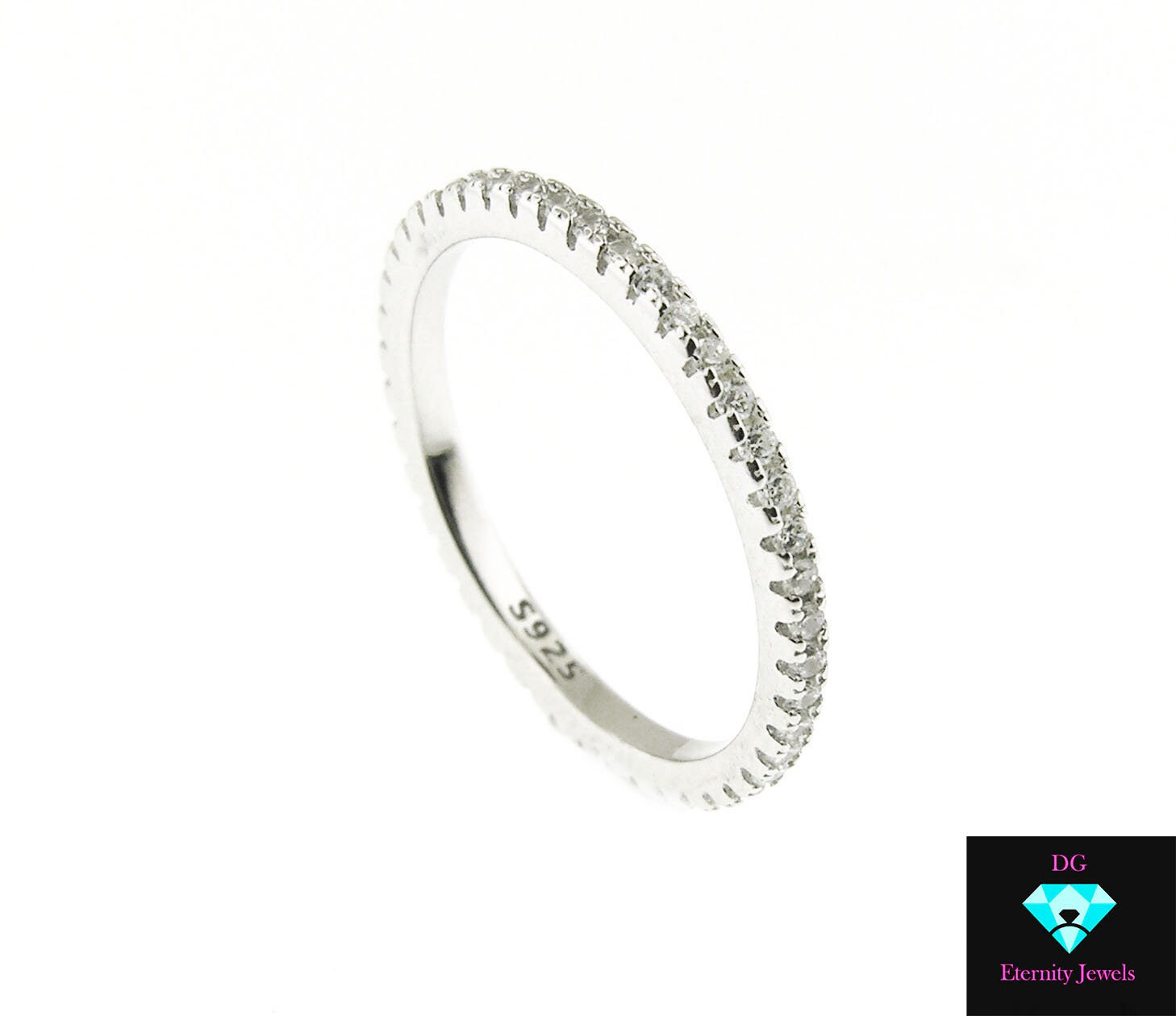 STERLING SILVER .925 Cz Brilliant Cut Eternity Wedding Band - Etsy