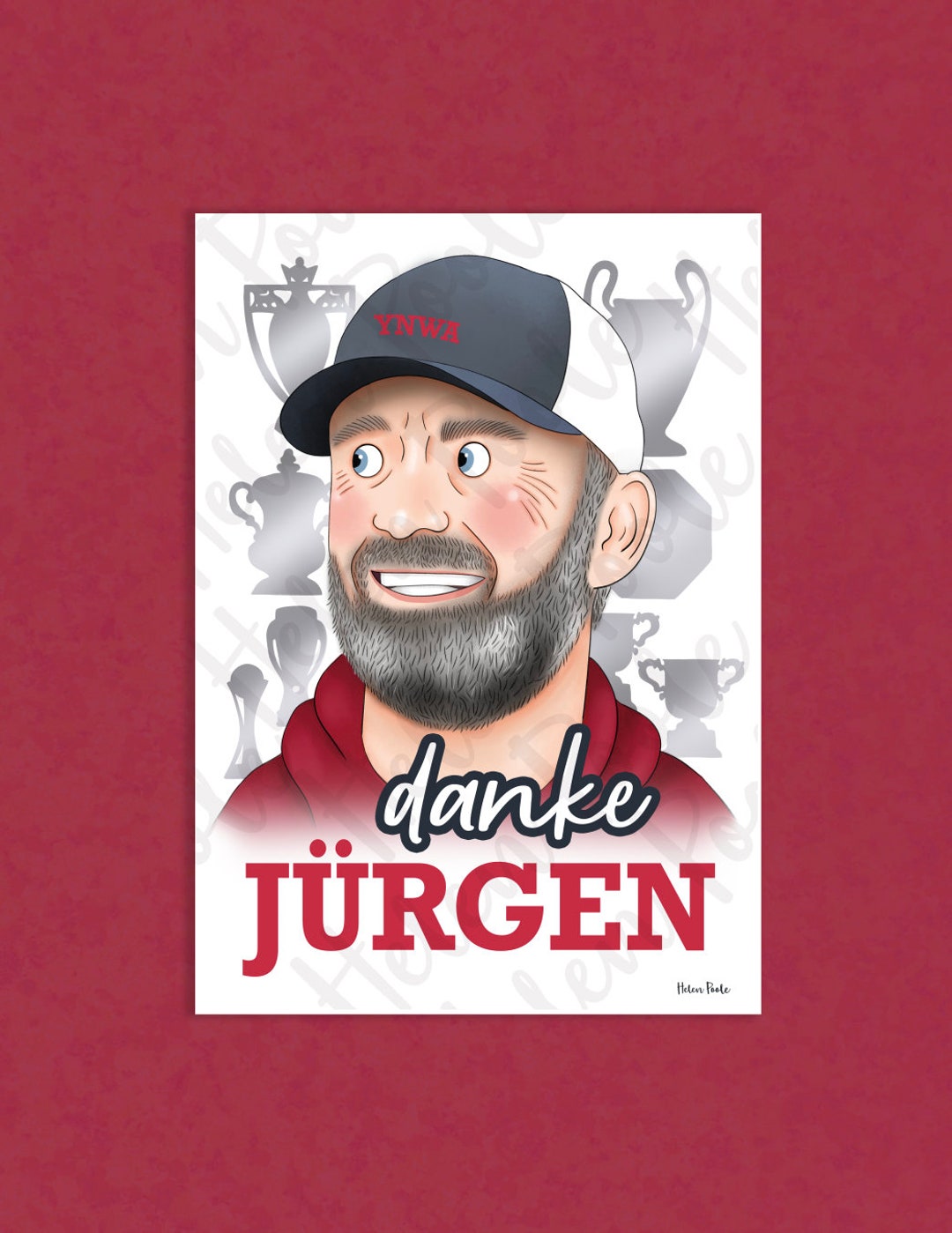 Jurgen Klopp – (unframed) Danke Jurgen Illustrated Wall Art Print ...