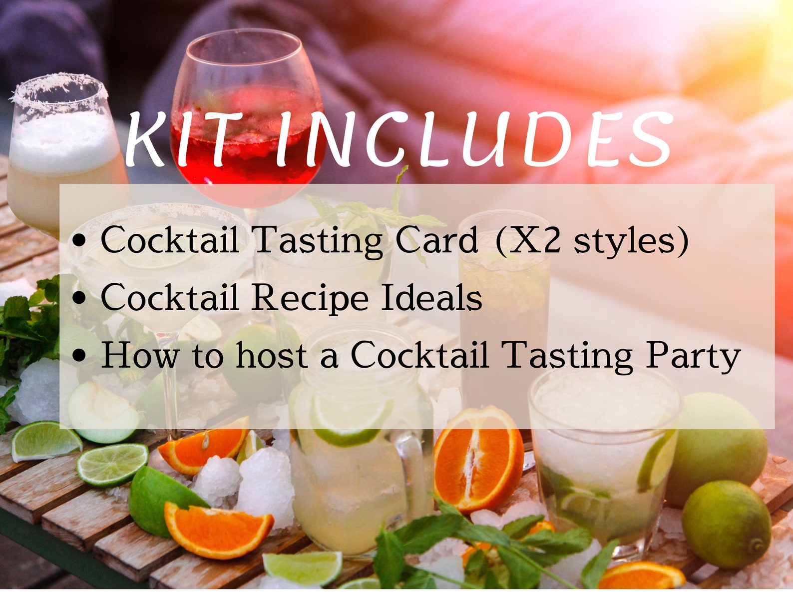 Cocktail TASTING MENU PDF Printable Drink Tasting - Etsy