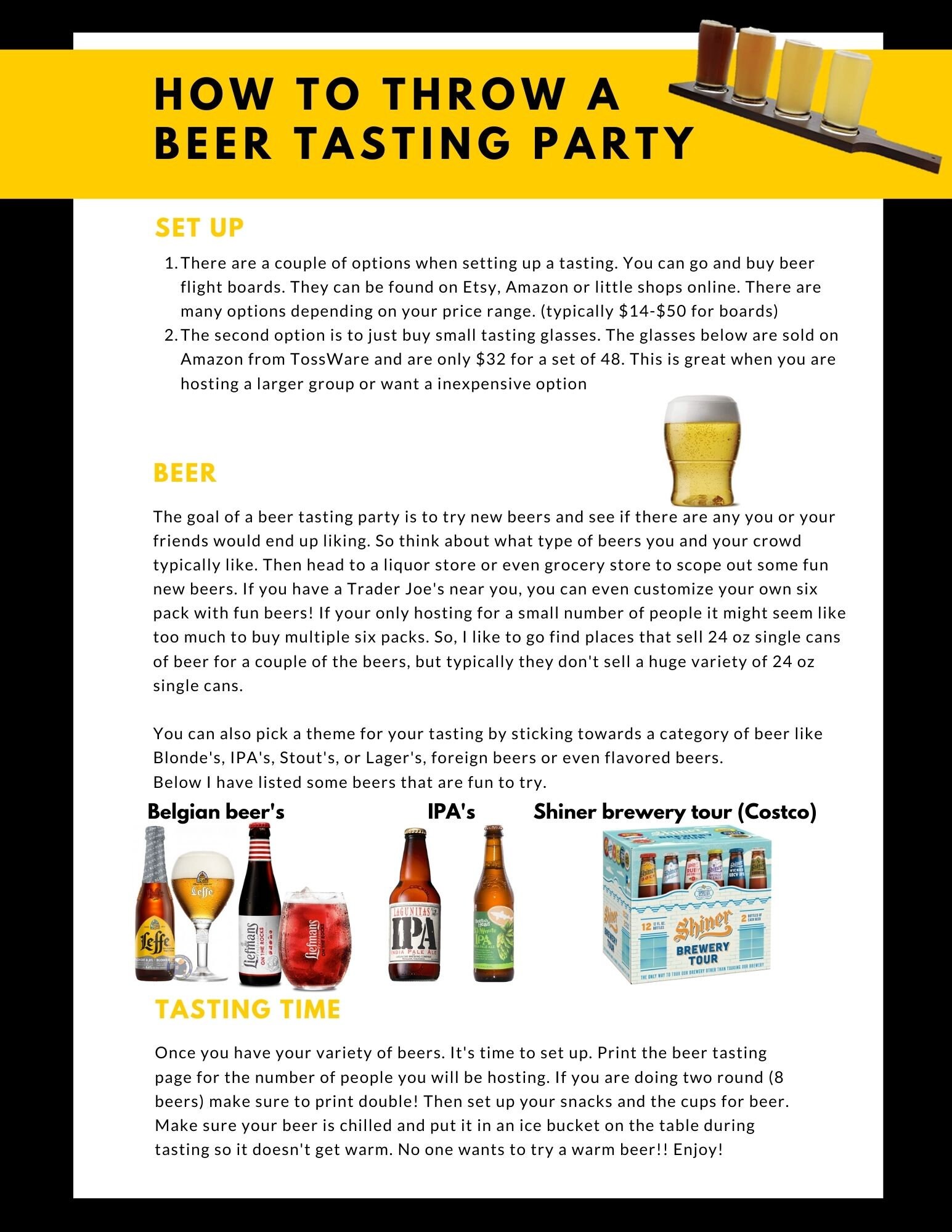 BEER TASTING Printable PDF | Octoberfest Party Kit| Holiday Activities ...