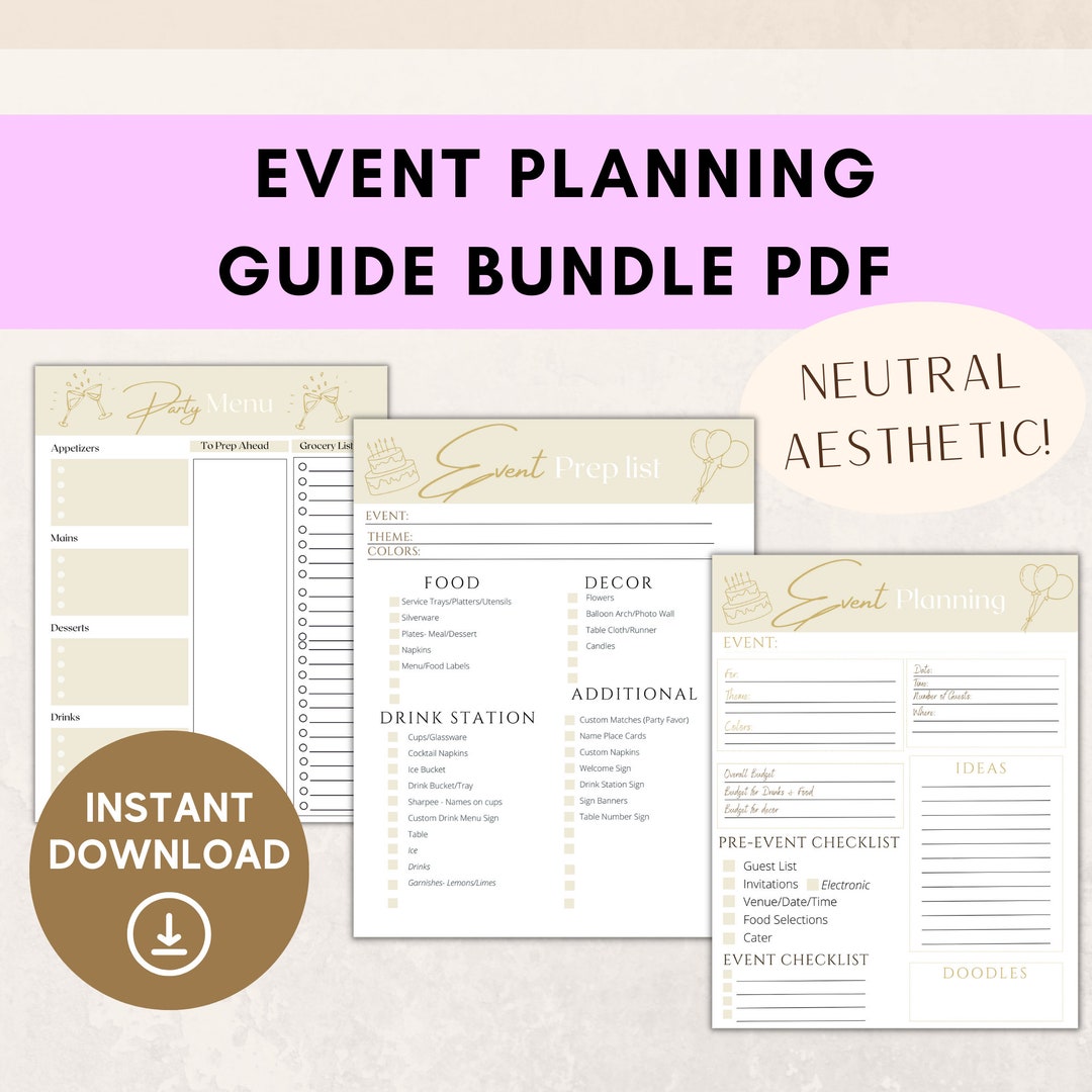Event Planning Checklist/ Dinner Party Planning/ PDF Printable - Etsy