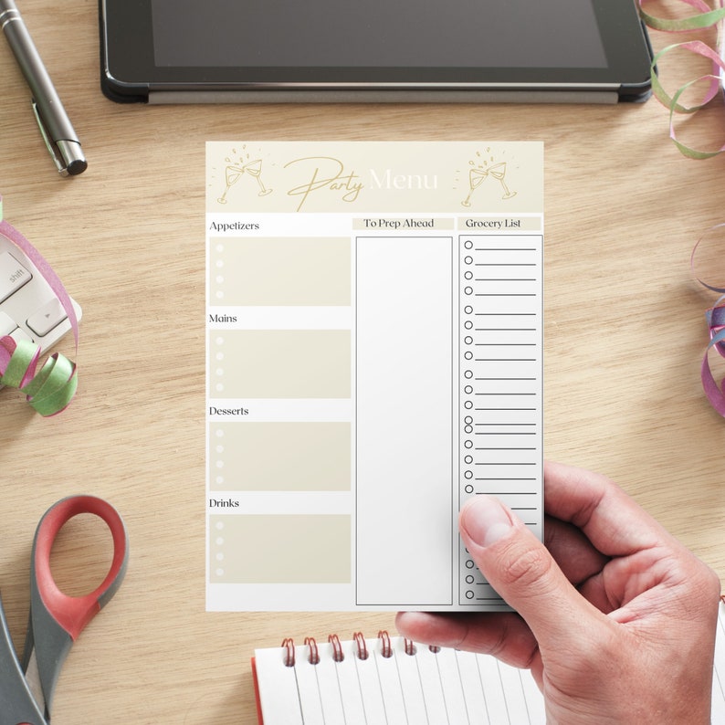 Event Planning Checklist, Dinner Party Planner, Canva Template (PDF ...