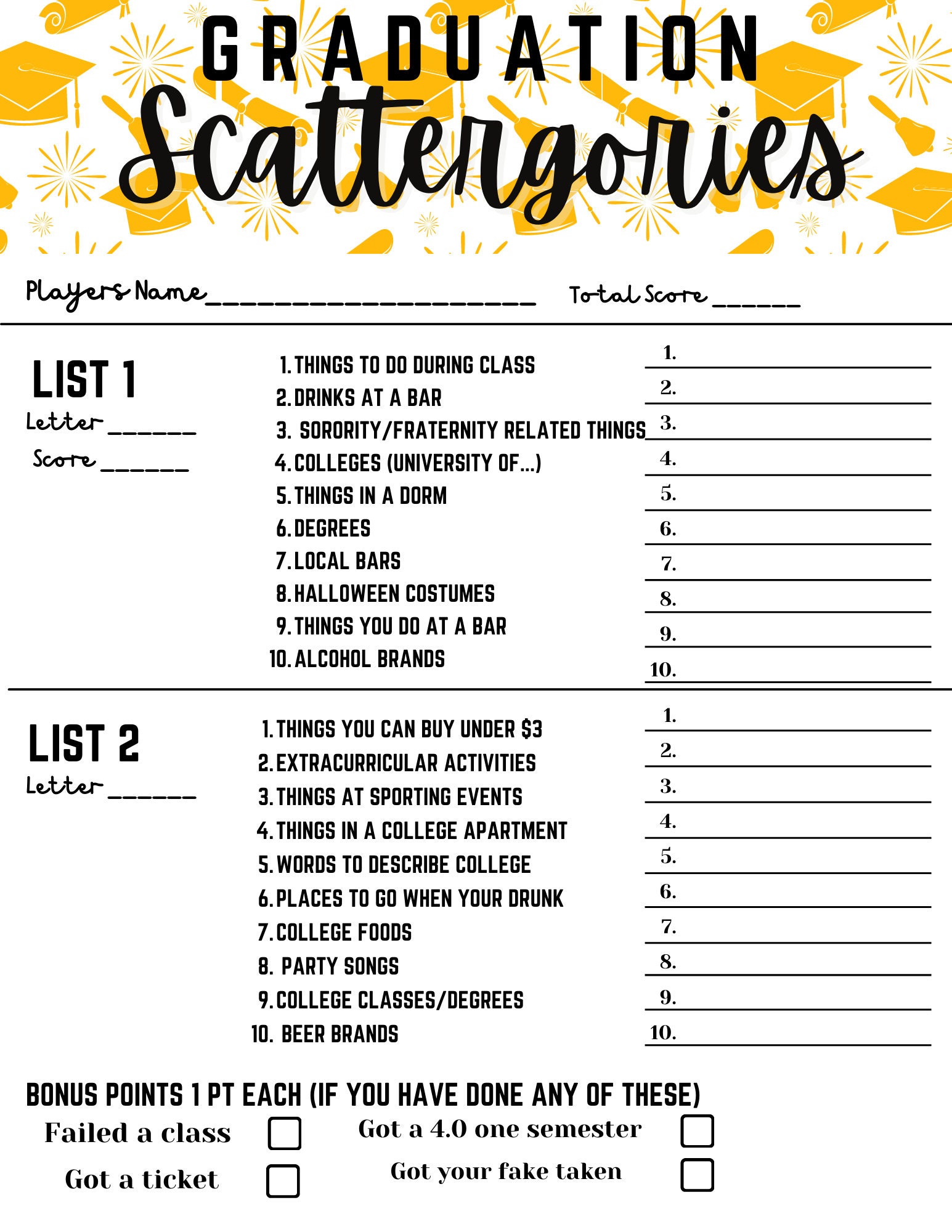 Graduation Party Games Printable Printable World Holiday
