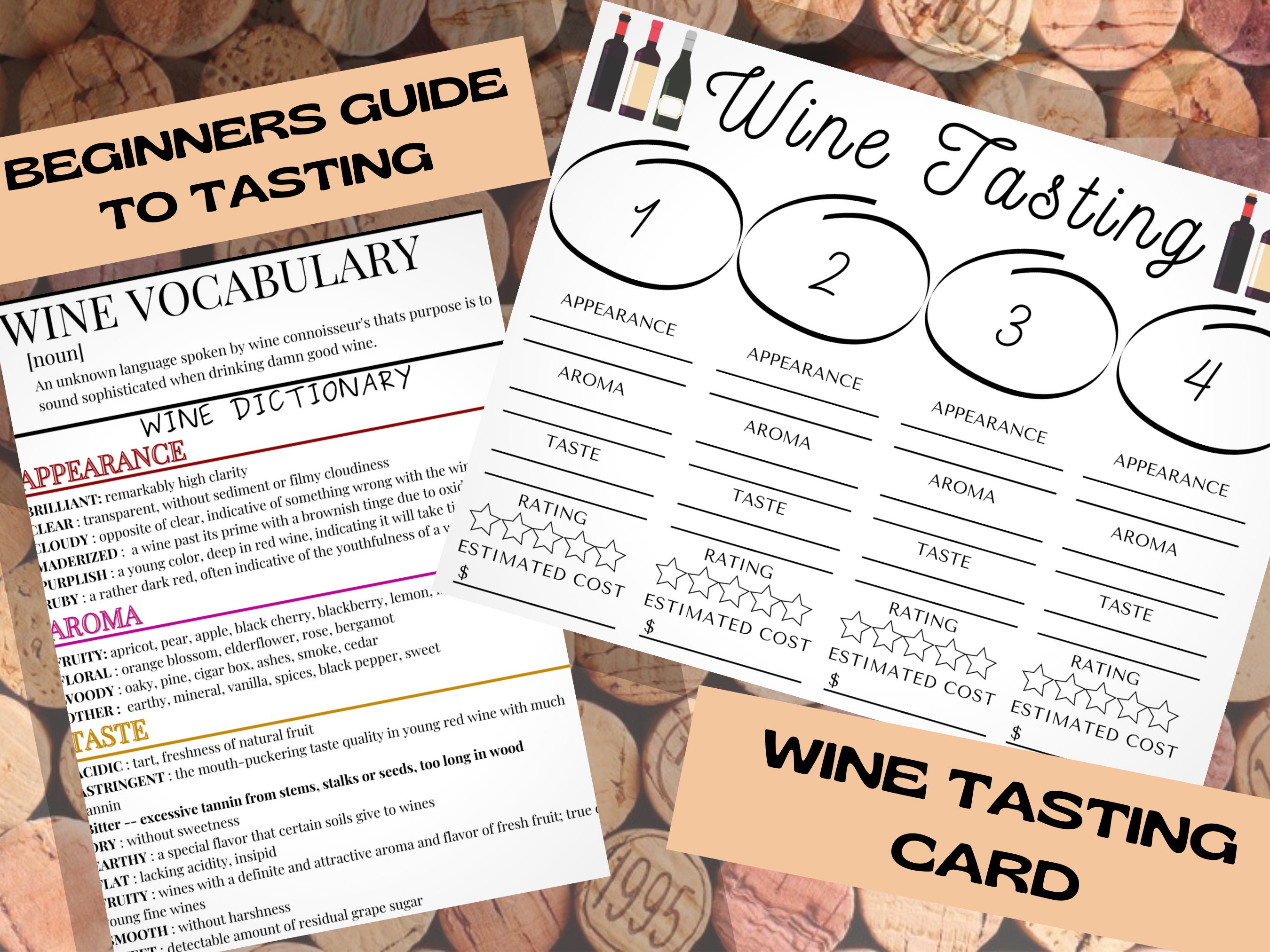 WINE TASTING Printable PDF Download - Etsy